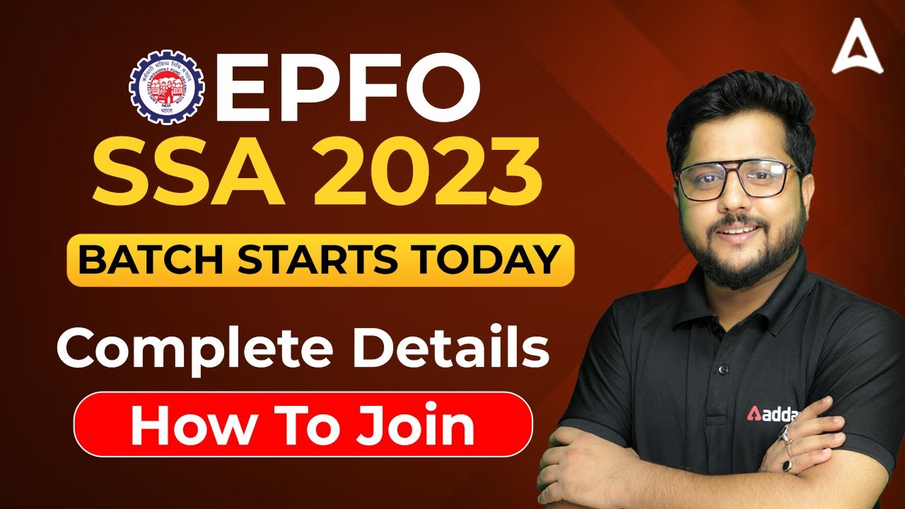 EPFO SSA EXAM 2023 | Batch Starting Today | Complete Details How to ...
