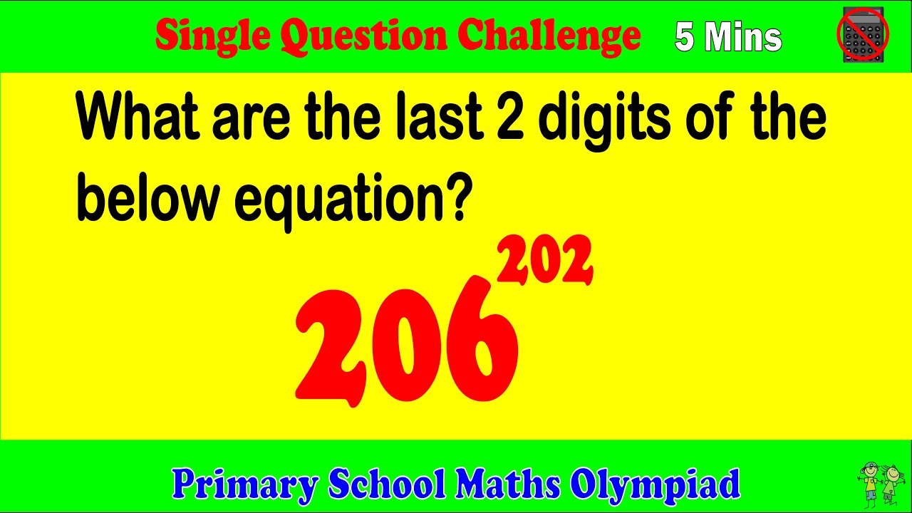 Primary School Math Olympiad - Single Question Challenge, 5 Minutes ...