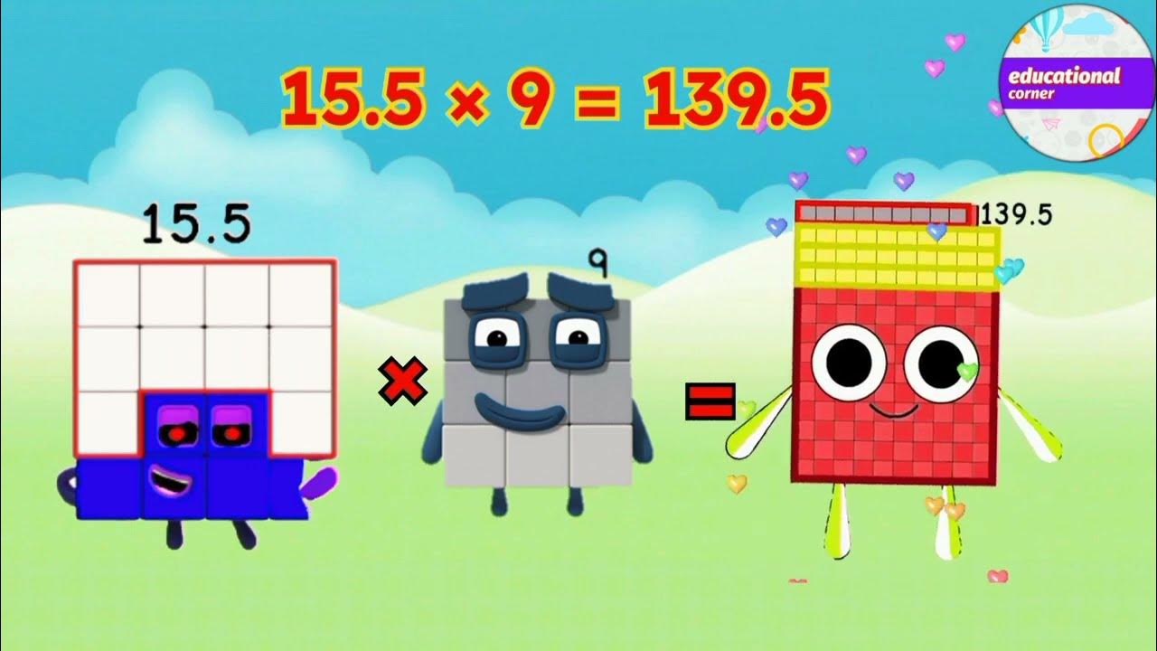 Numberblocks 15.5 decimal multiplication | 15.5 times table | learn to count ...