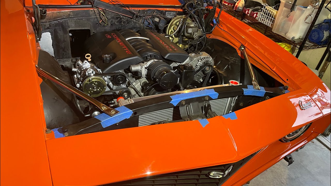 69 Camaro ls swap (lS2/4l65e) with Ridetech - YouTube