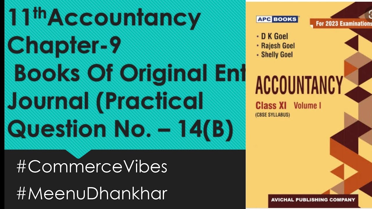 11th Accountancy ( Chapter -9) Books Of Original Entry-Journal ...