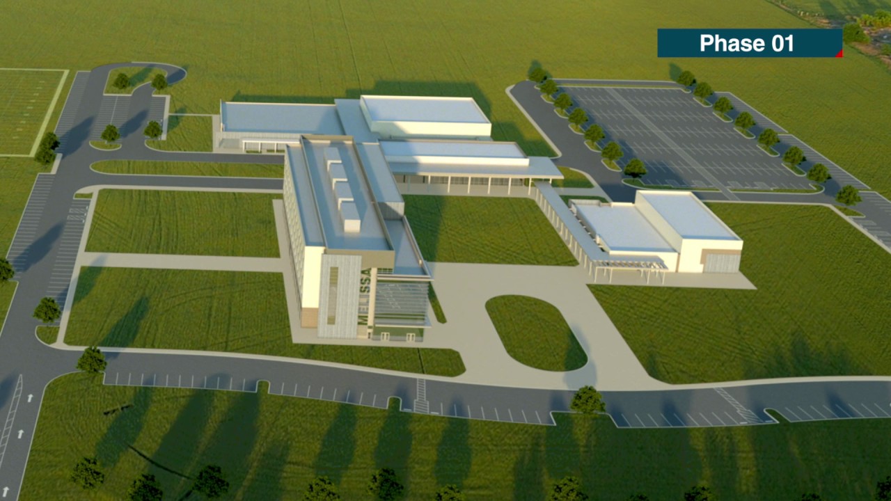New Melissa High School - Phase 1 & 2 Rendering - YouTube