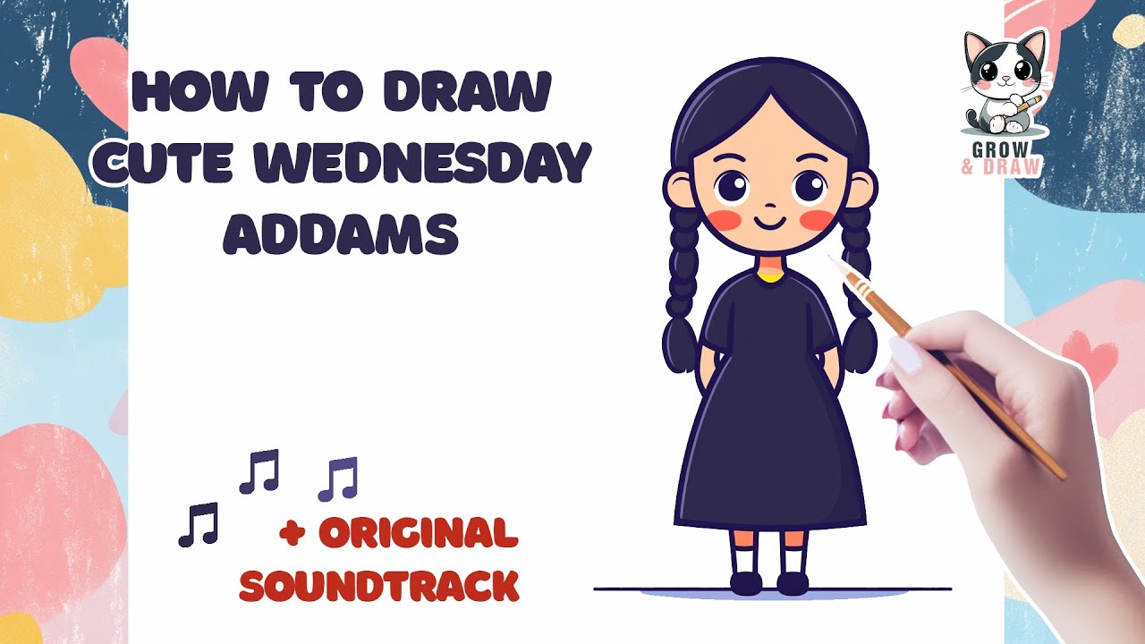 How to Draw Wednesday Addams Like a Pro! 🎨🖤 | Step-by-Step Tutorial ...