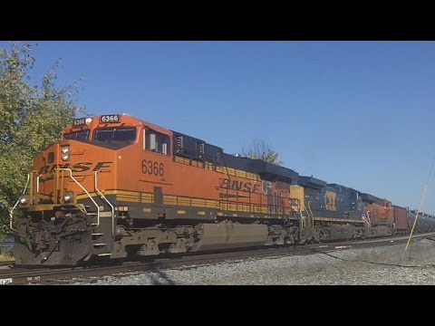 BNSF 6366 w/ CSX Power Leads Oil Train, Alpha, IL - YouTube