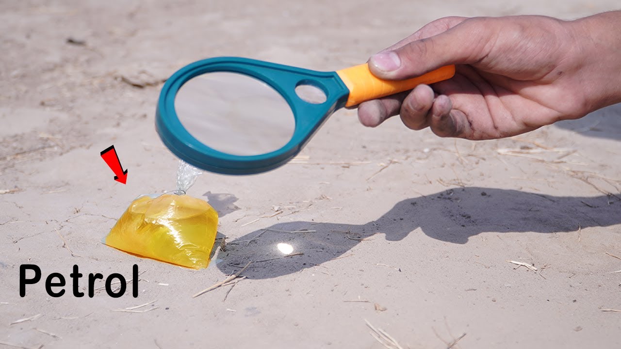 Experiment Petrol vs Magnifying Glass (Sunlight)|EXPERIMENT Petrol vs ...