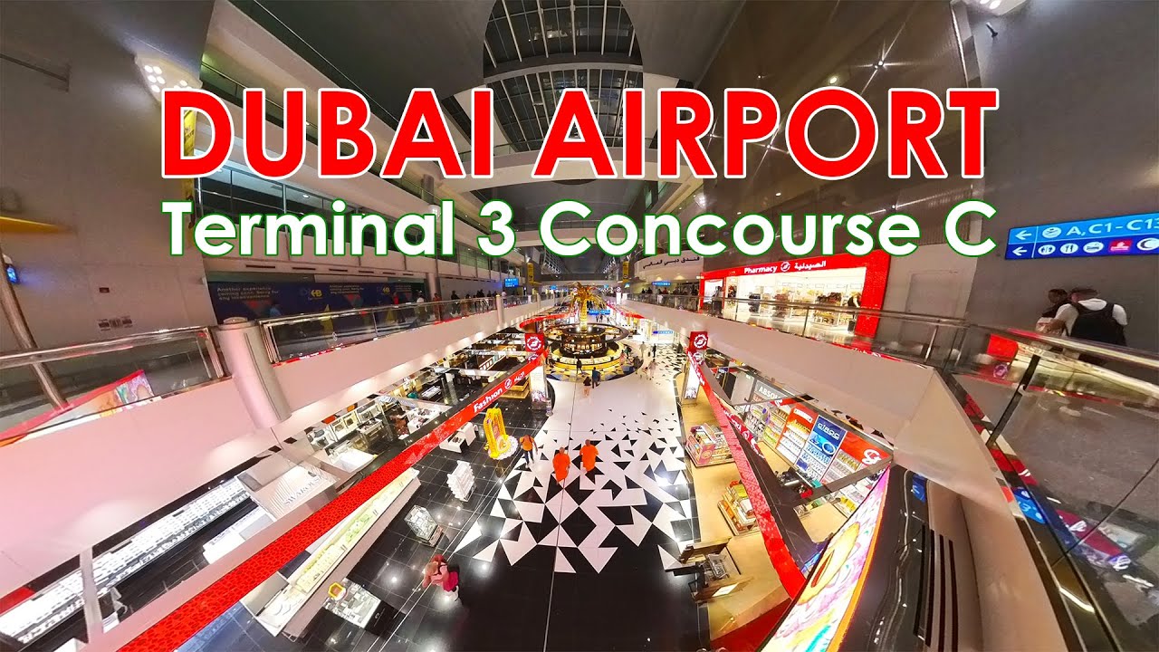 Walking through Dubai Airport Terminal 3, Concourse C - YouTube