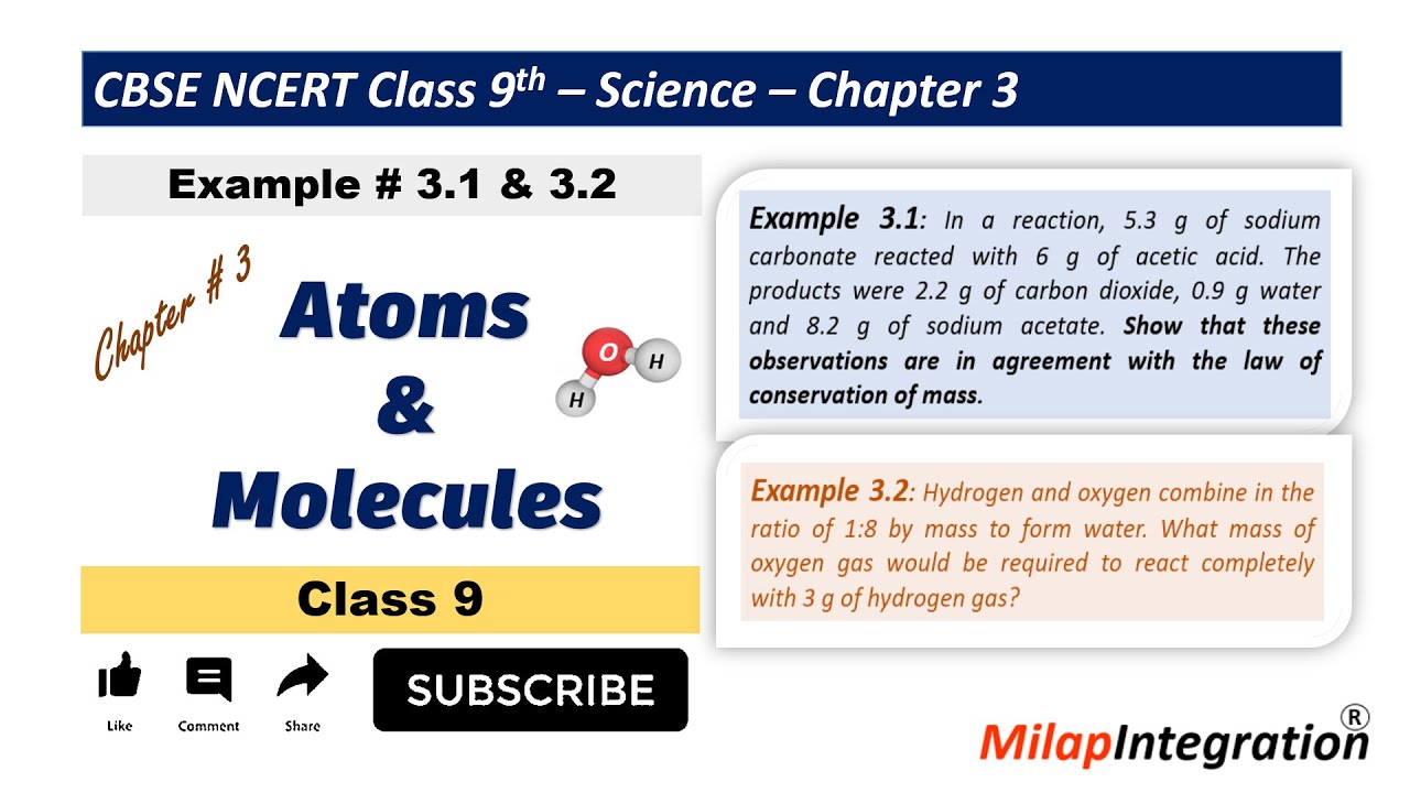Example: 3.1 & 3.2 | Atoms and Molecules | Chapter 3 | Class 9 Science ...