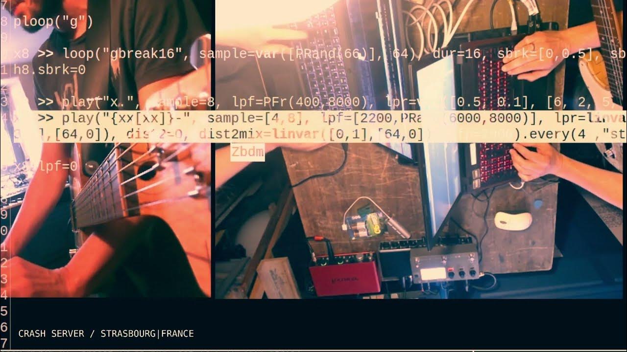 Live Coding post Gabber & hardtek style with Guitar and FoxDot - YouTube