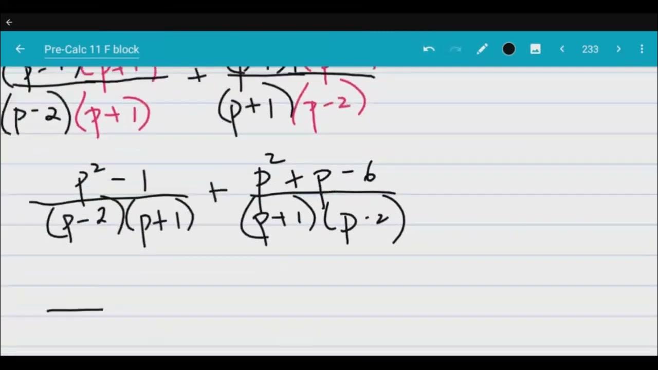 6.4 Adding and Subtracting Rational Expressions with Binomial ...