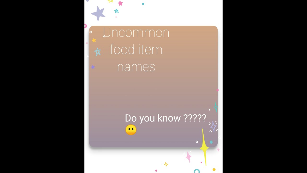 Unpopular food item names - YouTube