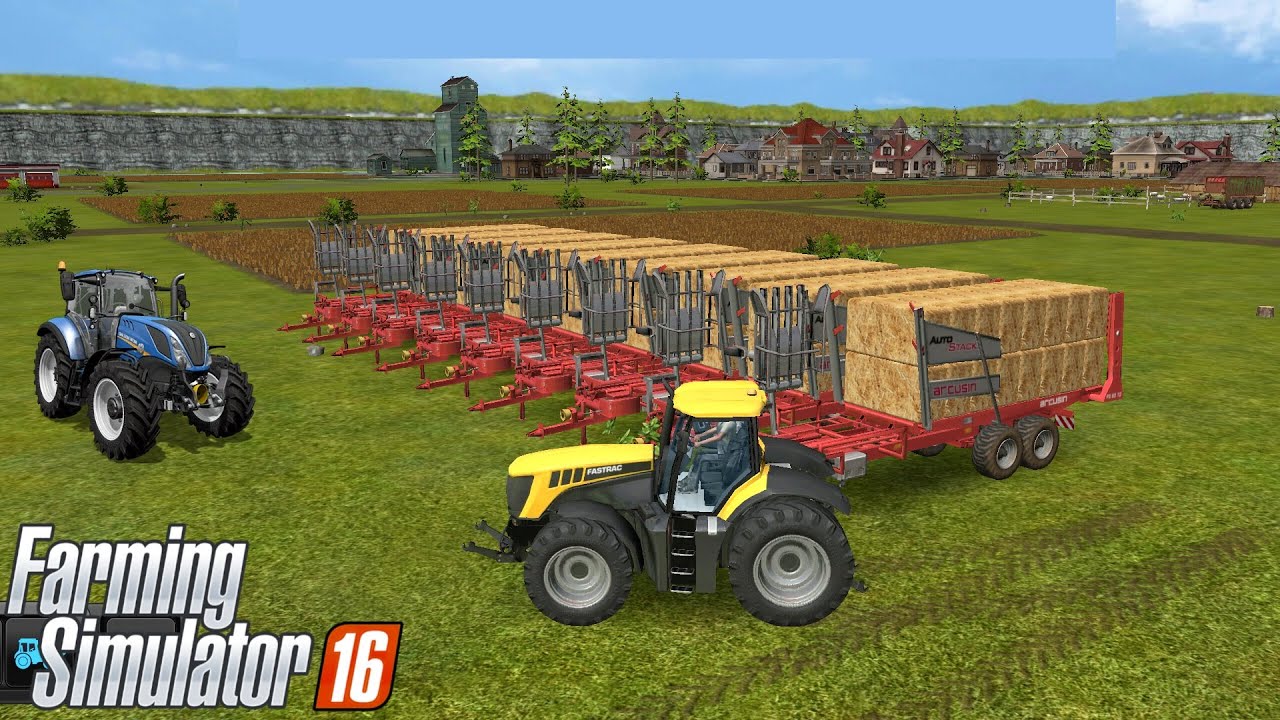 Collection Of Straw Bales In Farming Simulator 16 || Fs16 - YouTube