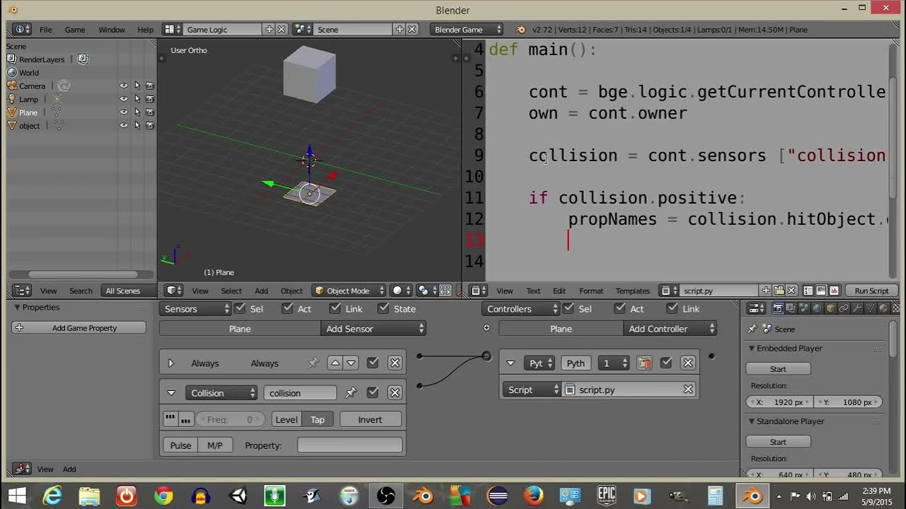 UPBGE - Checking Collision Object for Certain Properties Python - YouTube