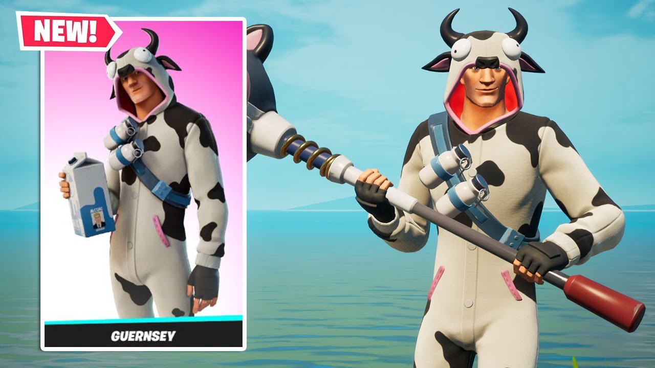 NEW GUERNSEY Skin Gameplay in Fortnite! (COW Skin) - YouTube