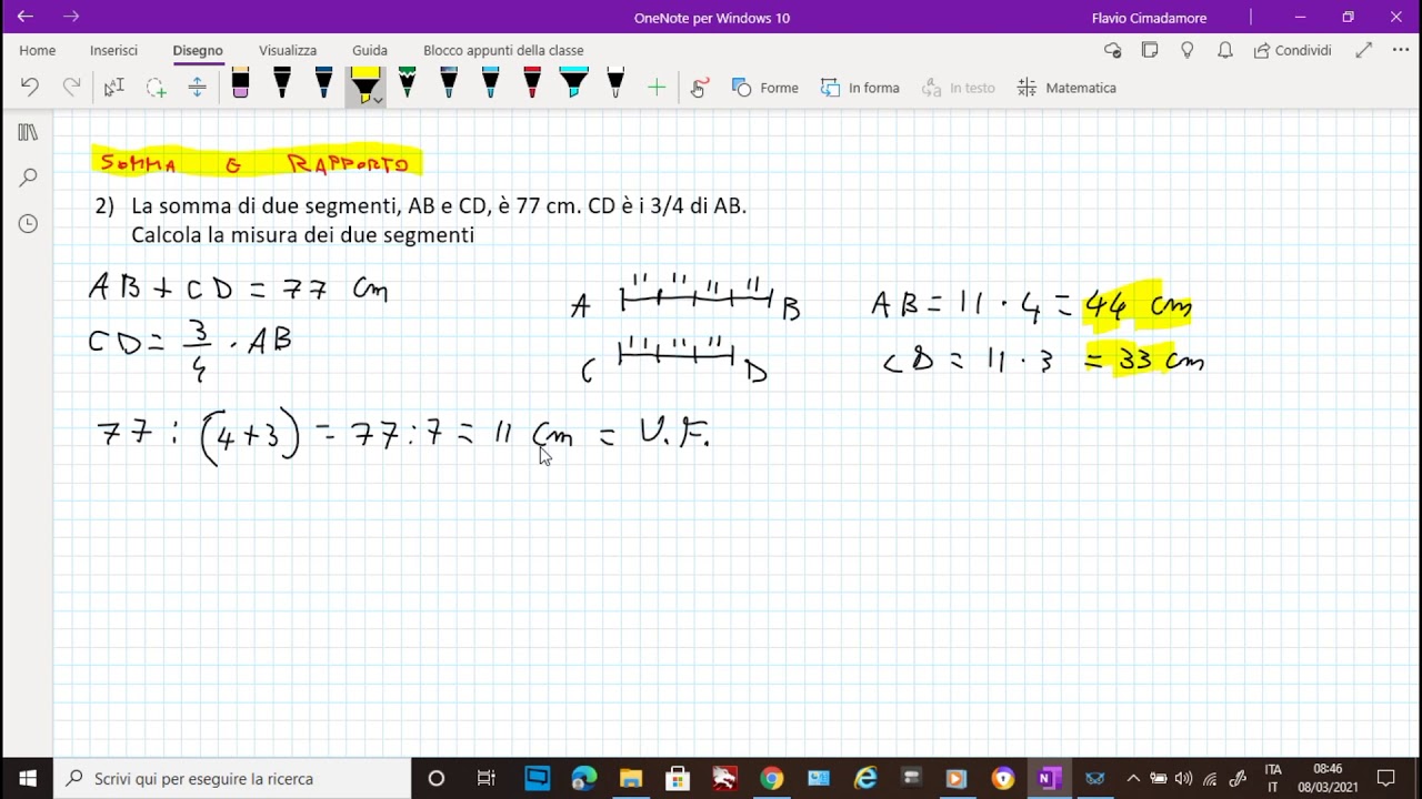 Risoluzione di problemi con il metodo grafico dei segmenti - YouTube