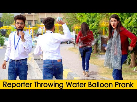 News Reporter Throwing Water Balloons Prank @CrazyPrankTV