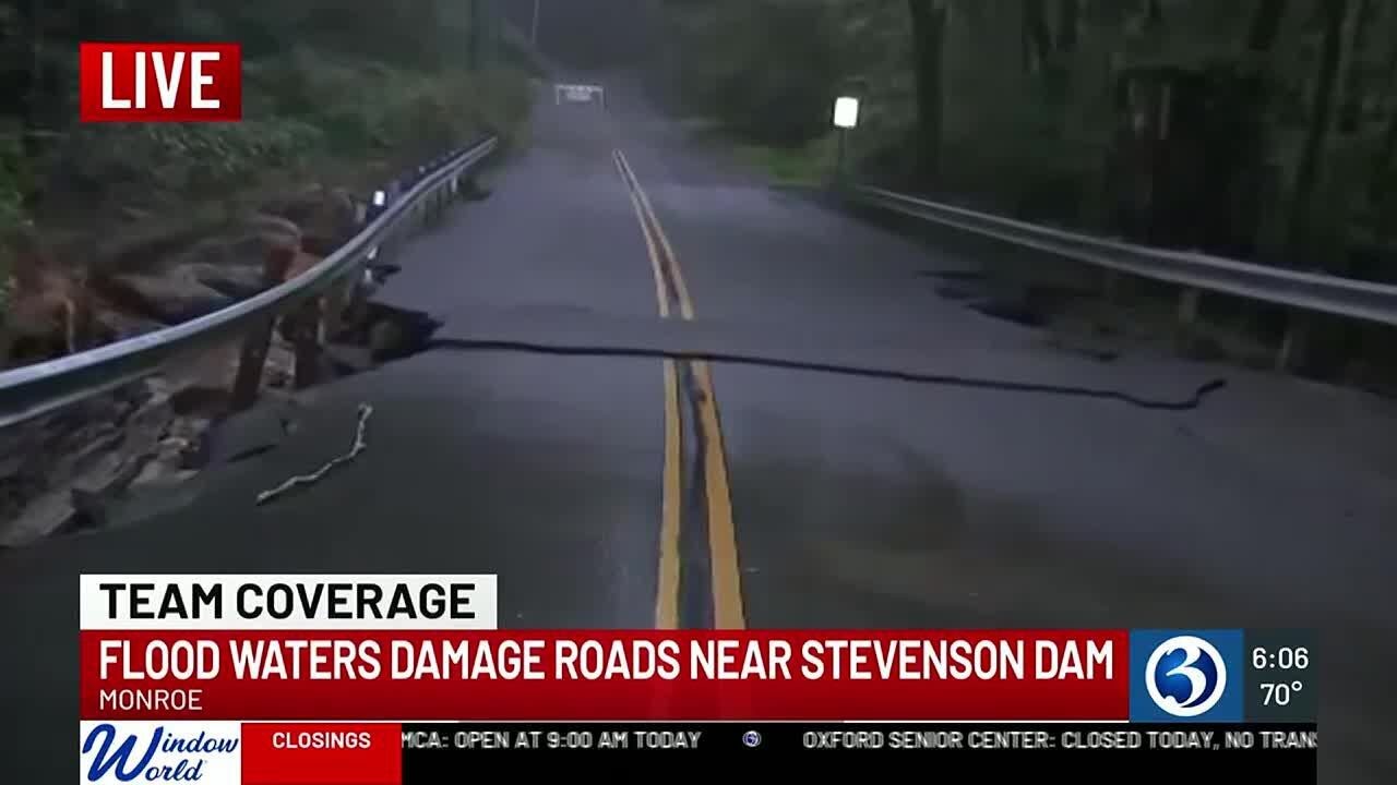 VIDEO: Roads damaged near Stevenson Dam - YouTube