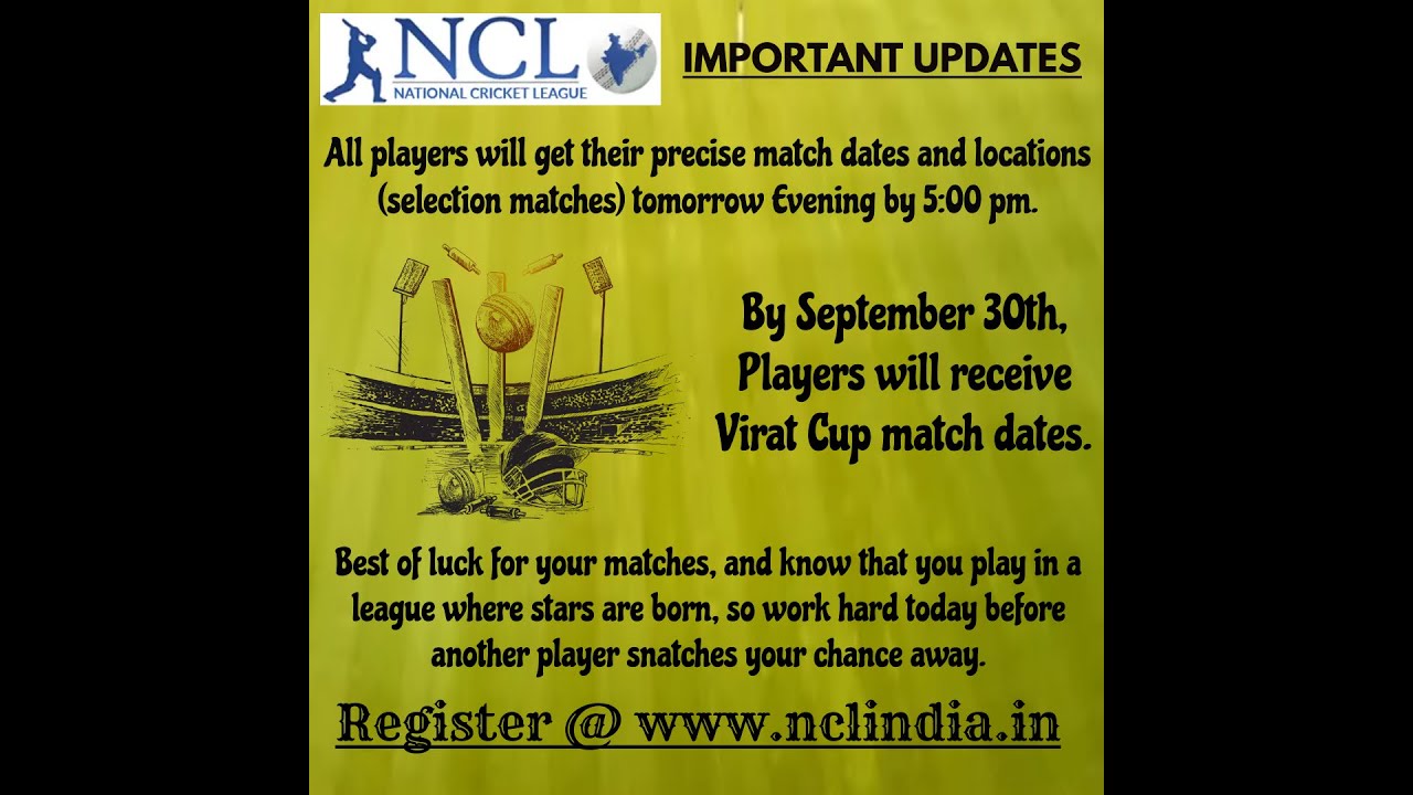 NCL UPDATES 2023 | WWW.NCLINDIA.IN | BIGGEST CRICKET LEAGUE IN INDIA ...