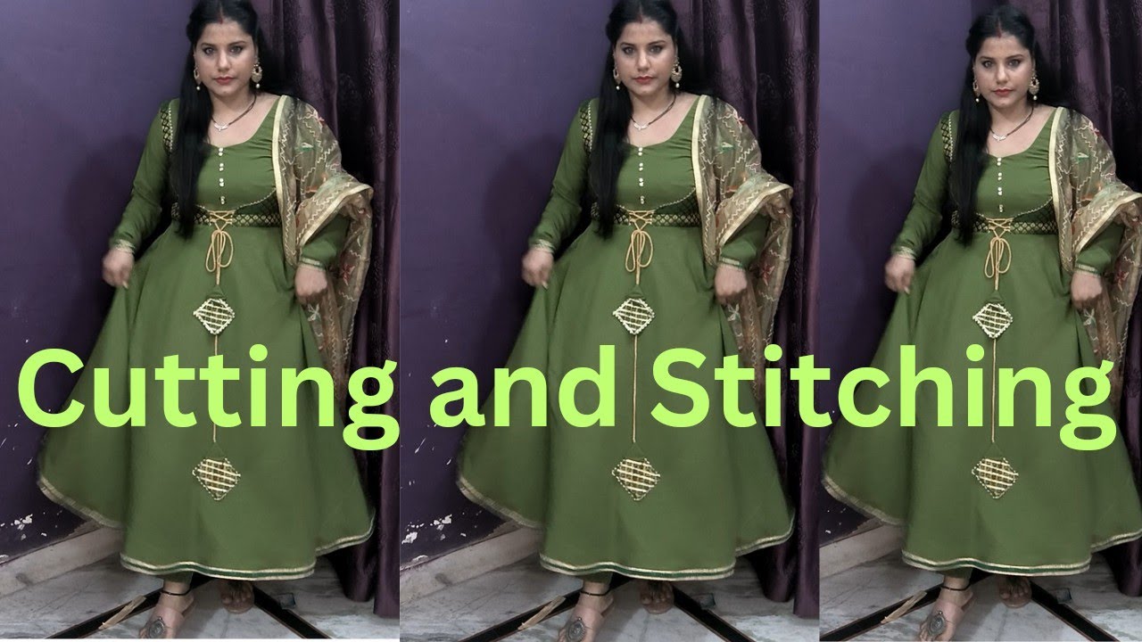 Trending anarkali suit cutting & stitching/making anarkali suit from ...