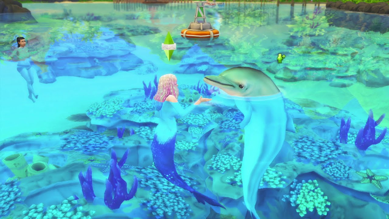 How to Befriend a DOLPHIN : The Sims 4: ISLAND LIVING - YouTube