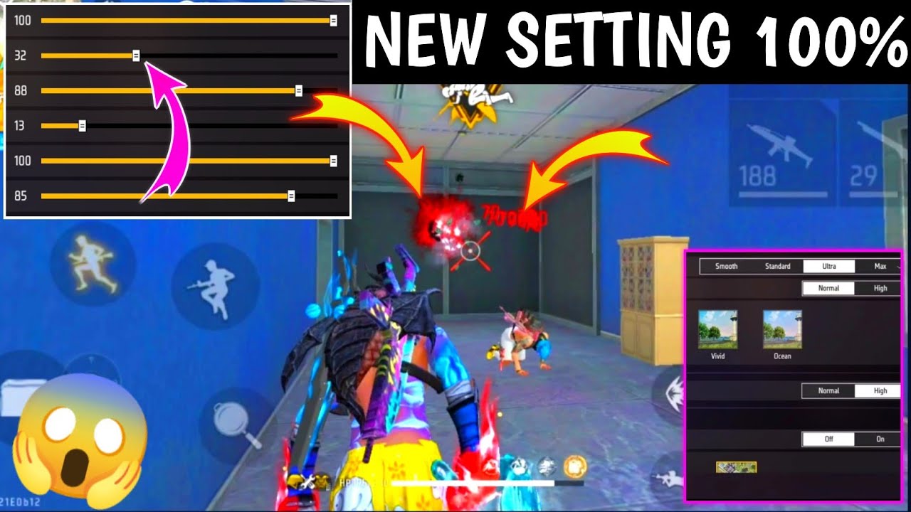 ON THIS ( SECRET HEADSHOT SETTINGS) || FREE FIRE HEADSHOT SETTING | New ...