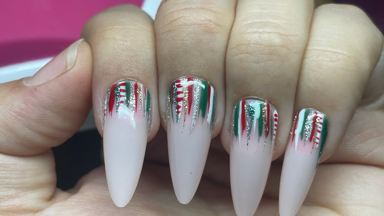 Super quick gel polish Christmas design - YouTube