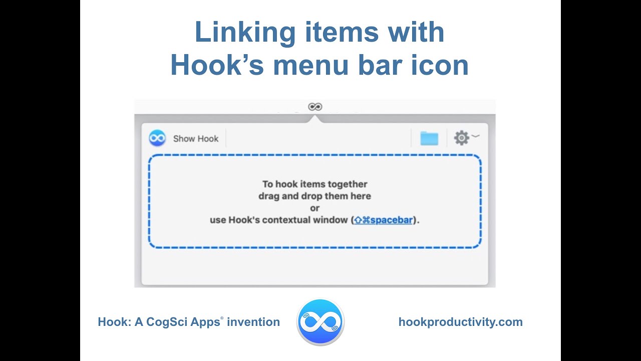 Linking items together with Hook's menu bar icon - YouTube