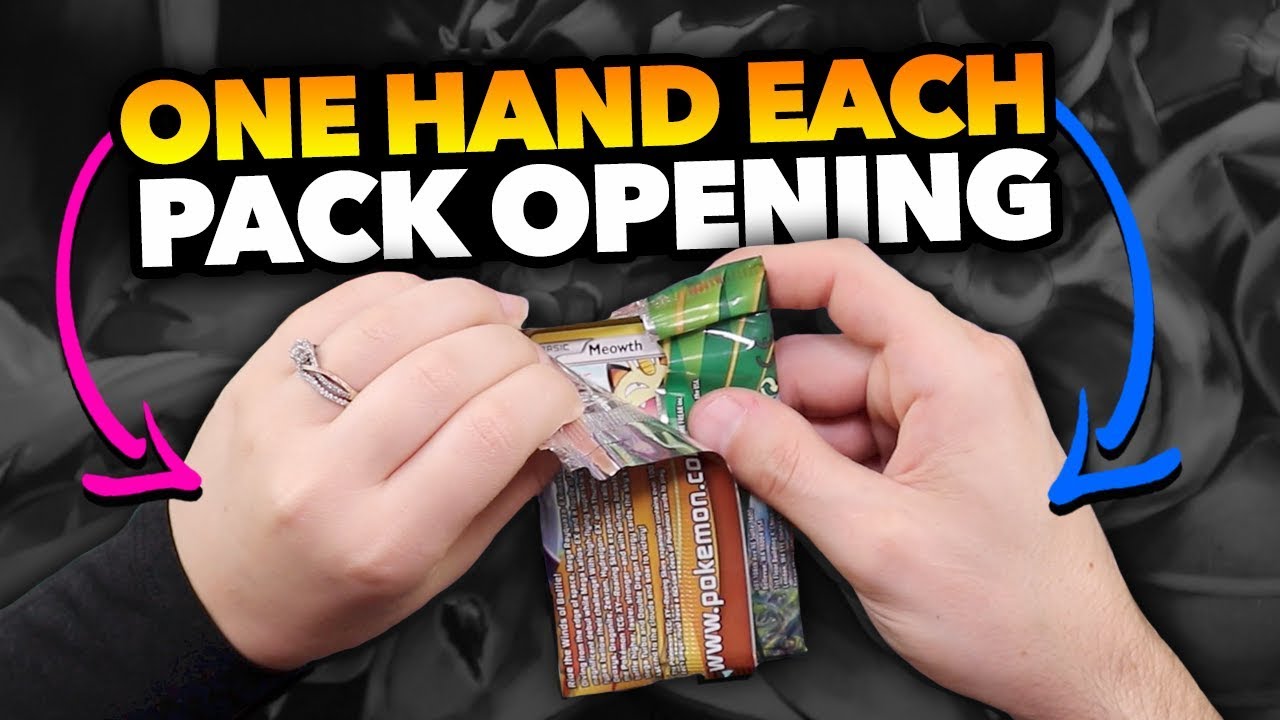 ONLY ONE HAND?! Pokemon Pack Opening Challenge! - YouTube
