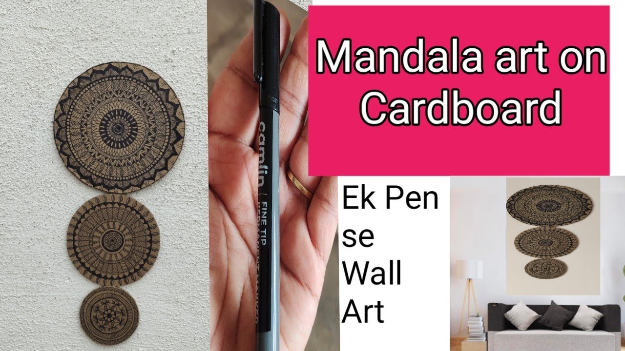Step by Step Mandala Drawing on Cardboard | Mandala art Wall Decor ...