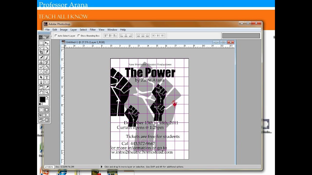 More advanced poster design for intro to theatre - YouTube