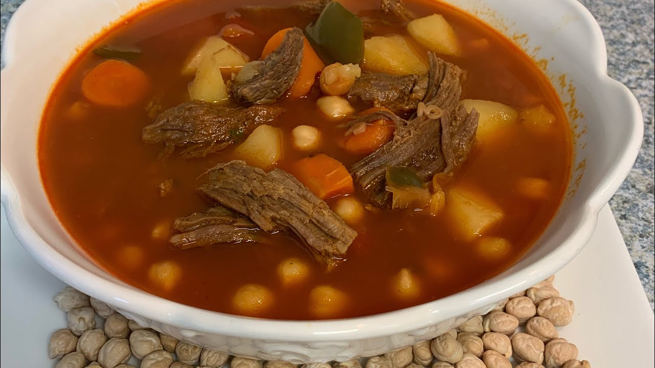 COMO HACER GARBANZOS CON CARNE DE RES Y VERDURAS BIEN DELICIOSOS. - YouTube