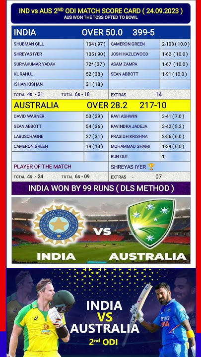 ind vs aus 2nd odi match highlights 2023 / ind vs aus 2nd odi score card 2023 - YouTube