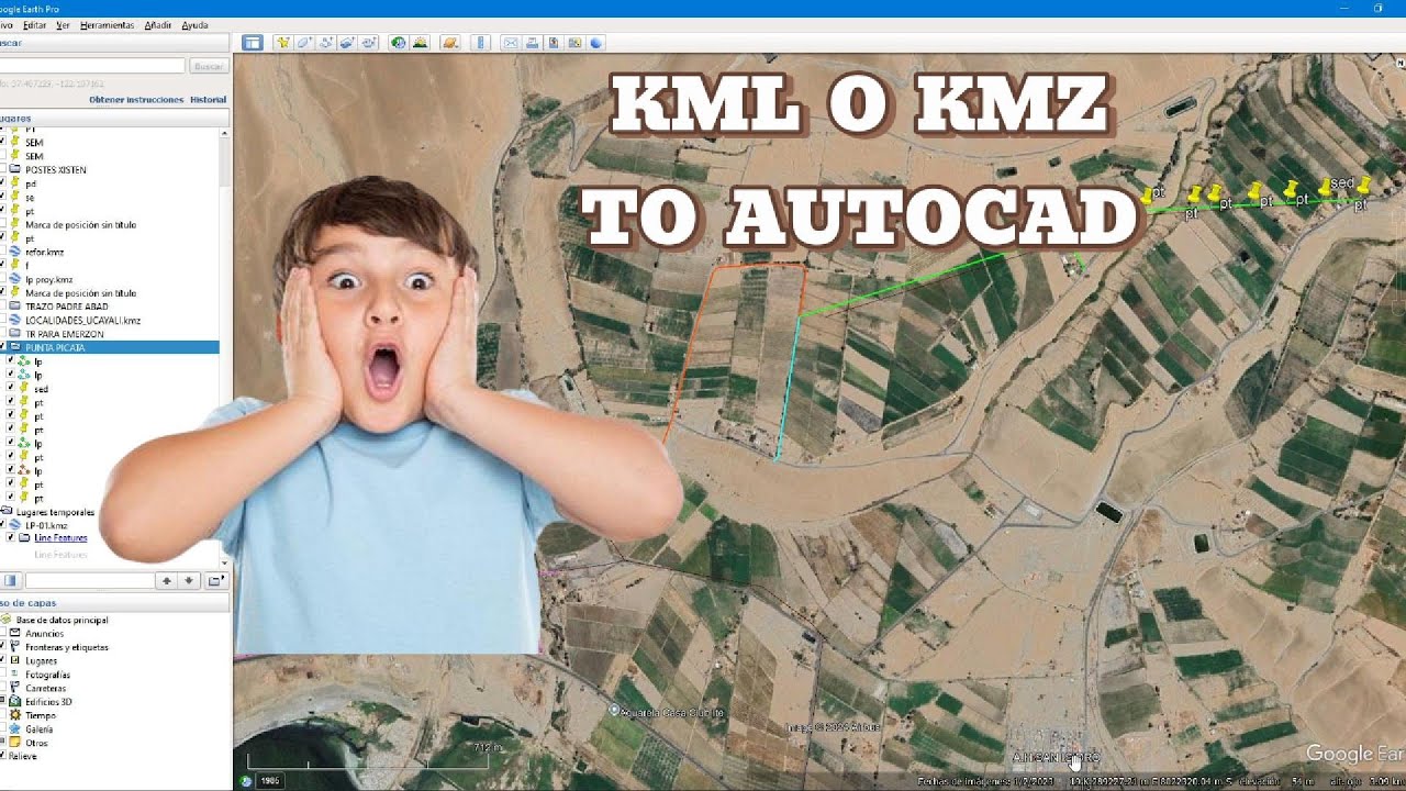 CONVERTIR ARCHIVOS KML o KMZ TO AUTOCAD / google earth / SOYGEOS - YouTube