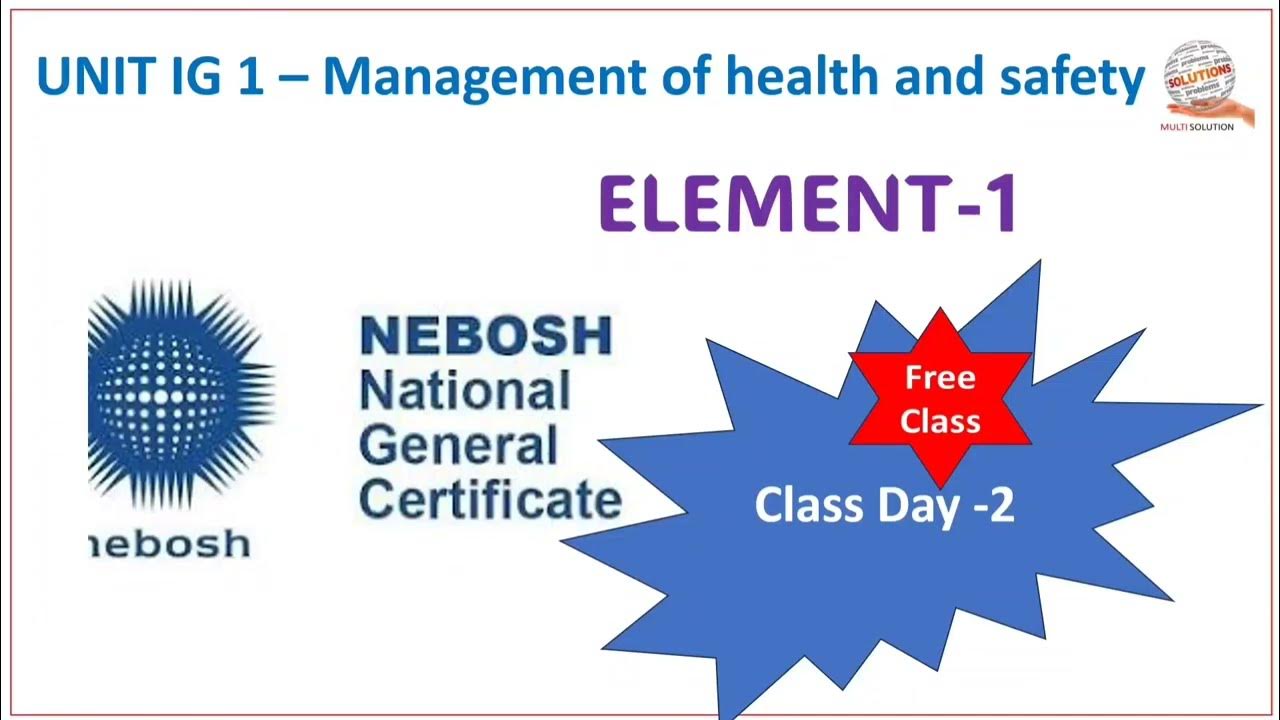 NEBOSH IGC ll ELEMENT-1 -Why we should manage workplace health and safety ll Free Class ll ...