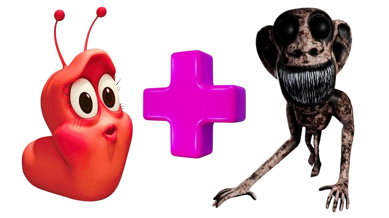 🐵 Unleashing the Cutest Chaos 🐛 Combination of Pink Larva + Monster ...