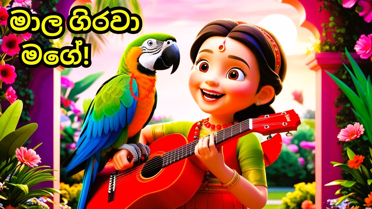 මාල ගිරවා මගේ!🦜The Parrot’s Tune!🎧Sinhala Kids Songs🎧Sinhala Lama ...