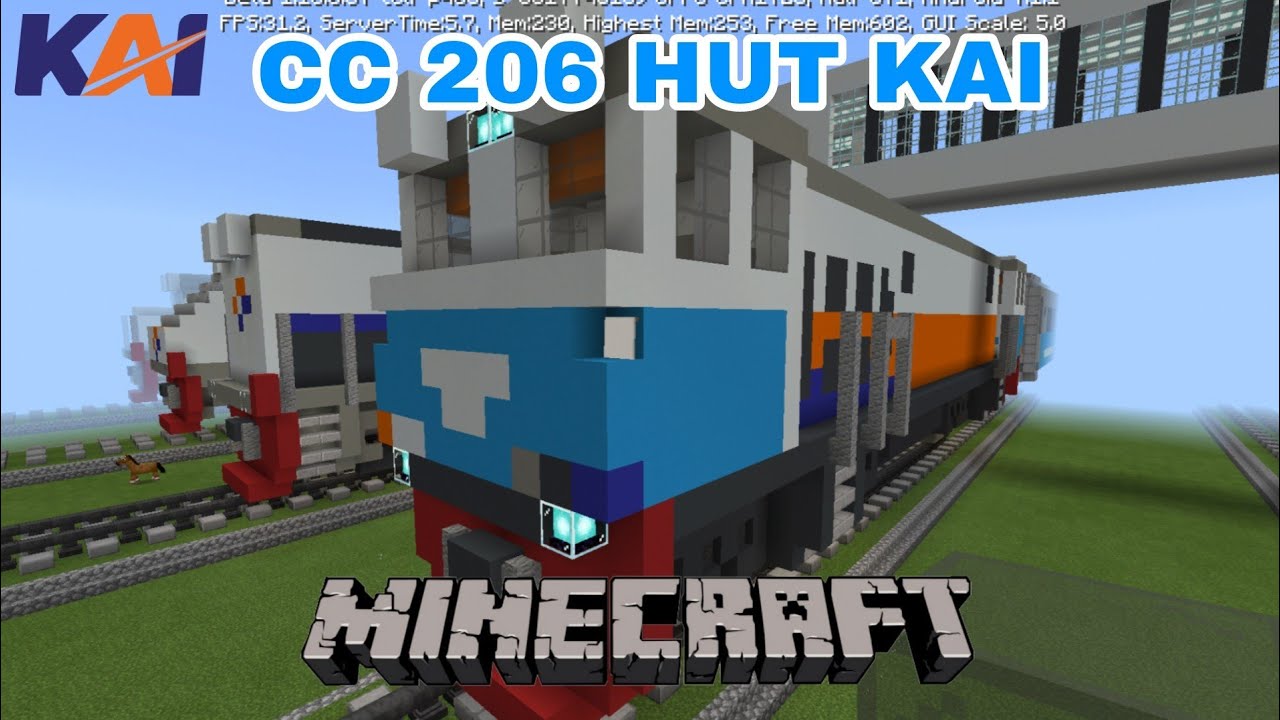 Cara membuat Lokomotif CC 206 livery Hut KAI By Minecraf - YouTube
