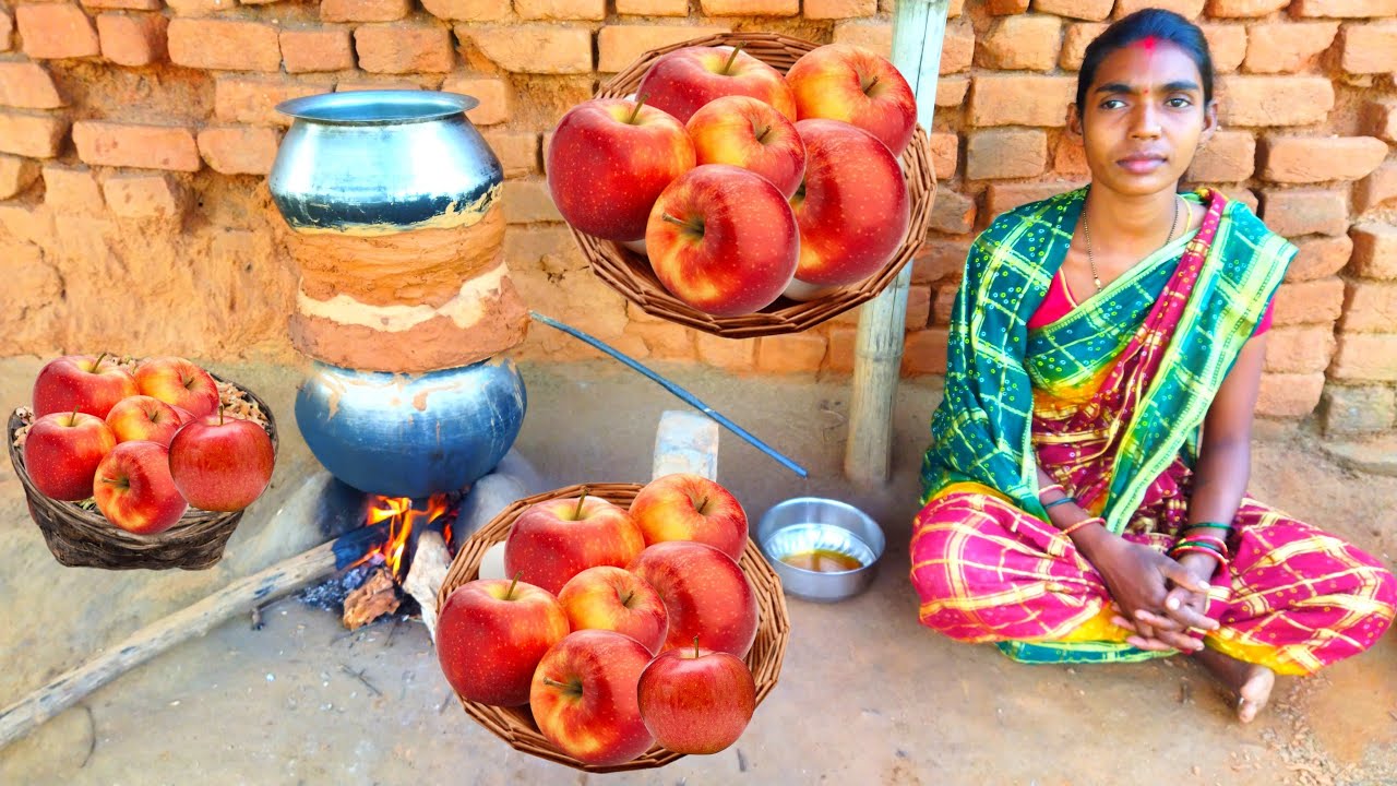 Apple wine making and drinking | wine recipe | santali recipe ...