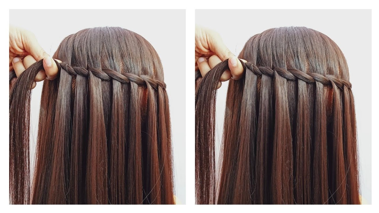 Waterfall Hairstyle l Easy Waterfall Hairstyle for Girls l Stylish ...