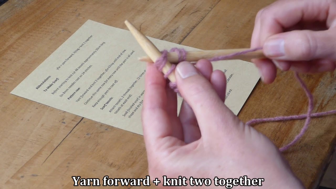 Knitting - Merino possum scarf - YouTube