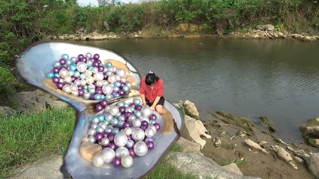 The Pearl Girl is collecting pearls from clams by the seaside. Every ...