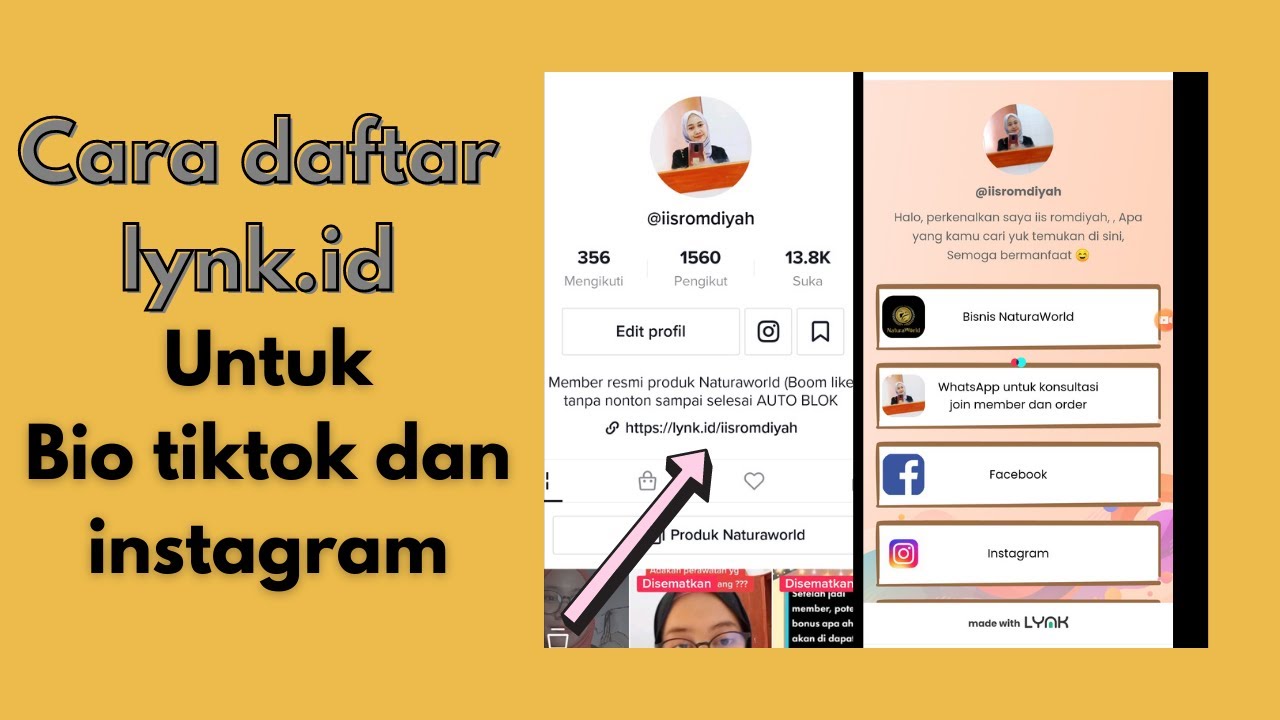 Cara daftar lynk.id untuk link bio tiktok dan instagram - YouTube
