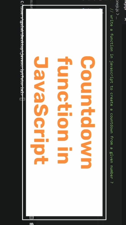 Countdown Function In Javascript Javascript Coding Interview Codinginterview Codingstyle