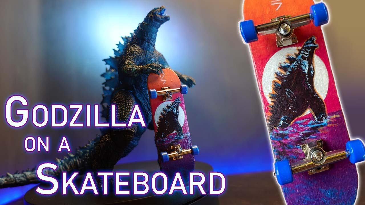 Painting Godzilla on a Fingerboard for my Partner - YouTube