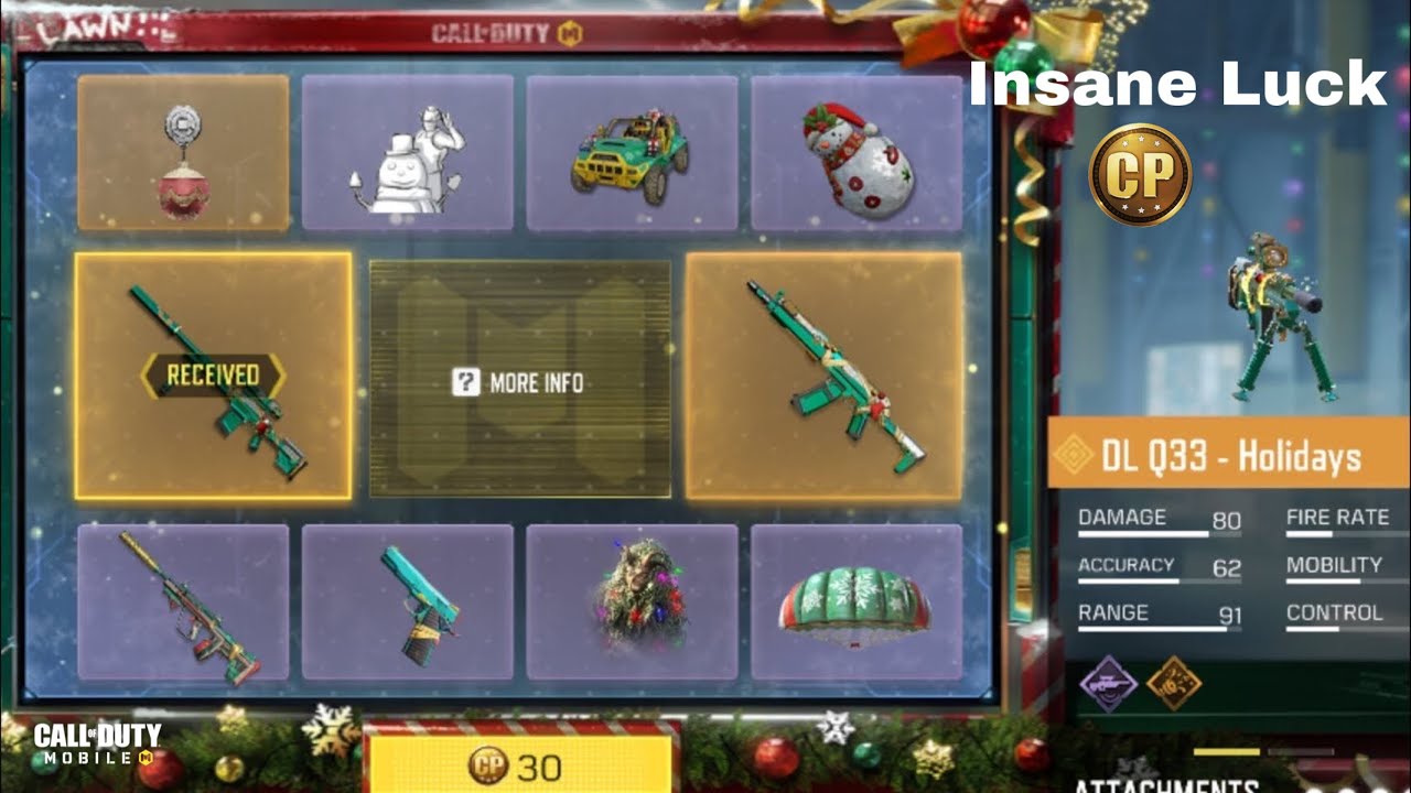 Insane Luck Lucky Draw DLQ Holiday | CODM…….. - YouTube