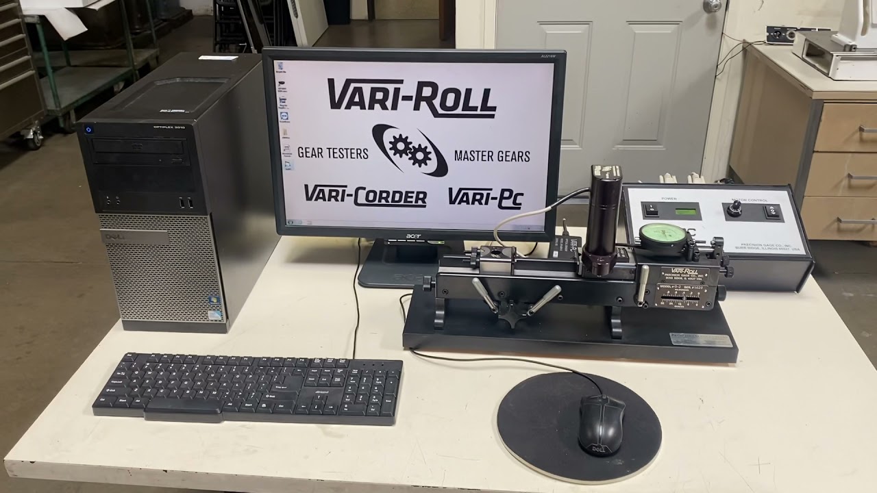 Vari-Roll gear tester motorized with gear analyzing software - YouTube