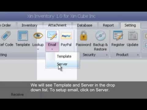How to setup email in Xin Inventory 1.0 - YouTube