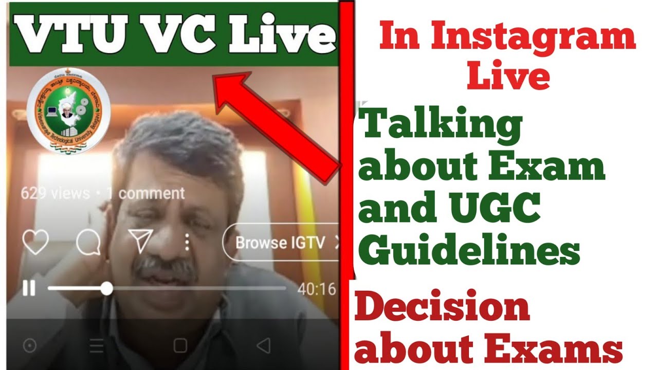 VTU VC karisiddappa LIVE about Exams |UGC New Guidelines|VTU UPDATE ...