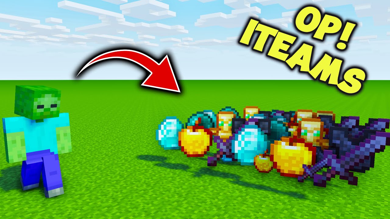 MINECRAFT BUT ZOMBIE DROP OP ITEMS... - YouTube