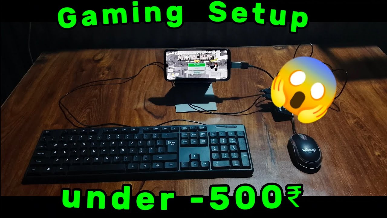 Gaming setup under 500₹😱😱.|•romesscrape play minecraft with keybord ...