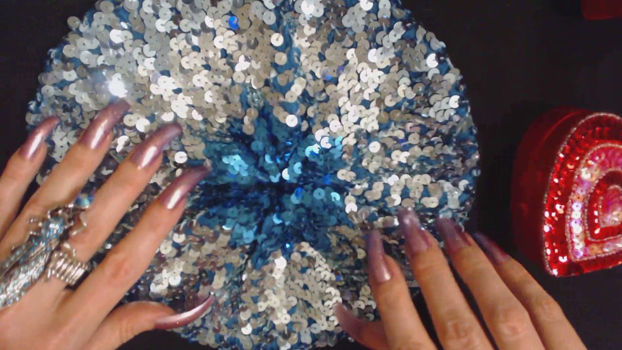 ASMR Request ~ Sparkly Sequin Scratching & Tapping - YouTube